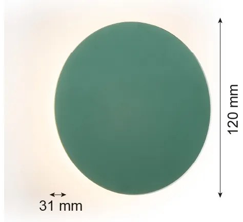 Argon 8323 - LED Nástěnné svítidlo OREGON PLUS LED/3W/230V 3000K 12 cm zelená