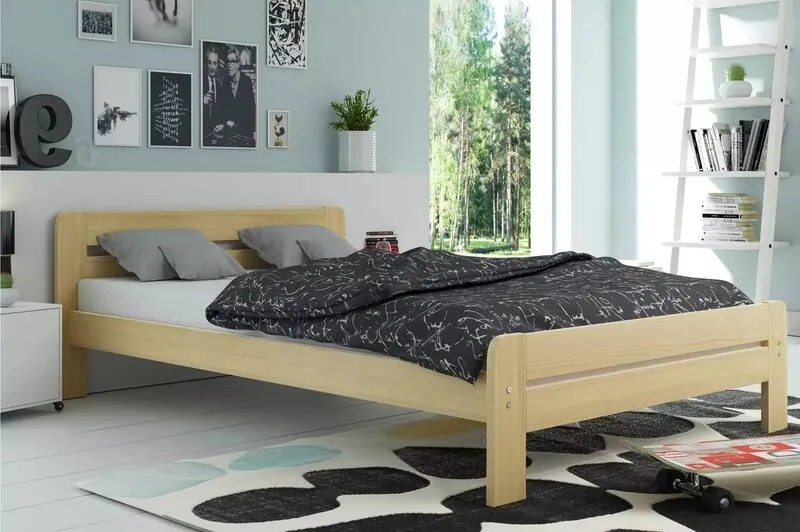 BMS Group Dřevěná postel Dallas bez matrace 200x90 bílá