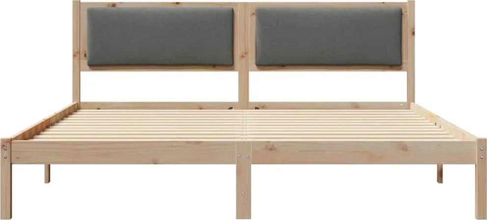 Rám postele s čelo Tmavě šedá 200 x 200 cm Masivní borové dřevo 3394229