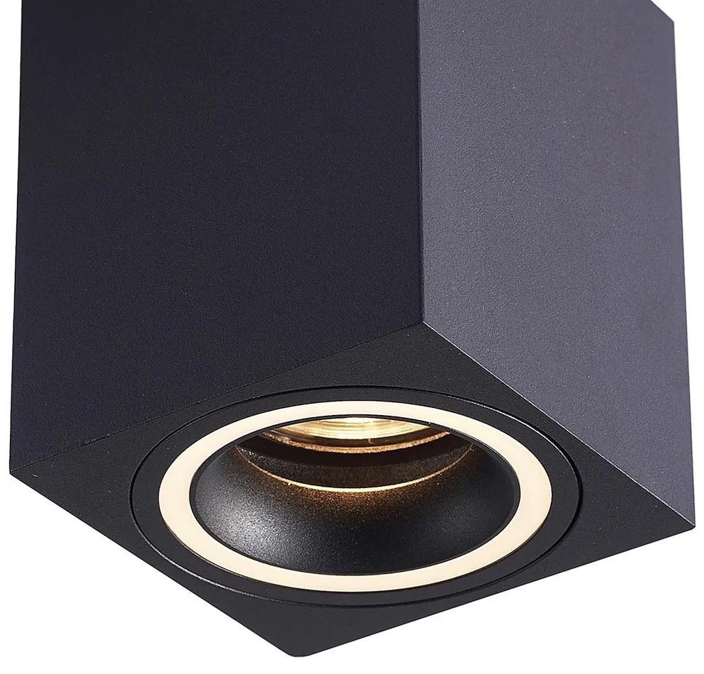 Stropní svítidlo Bima Ring Square, 1x černé kovové stínítko