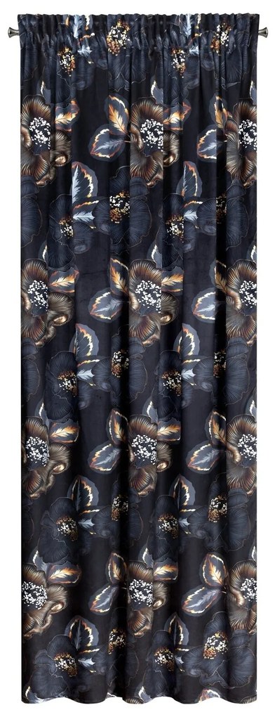 ZATEMŇOVACÍ ZÁVĚS NA PÁSCE LIMITED COLLECTION PEONIA2 140X270 CM ČERNÁ