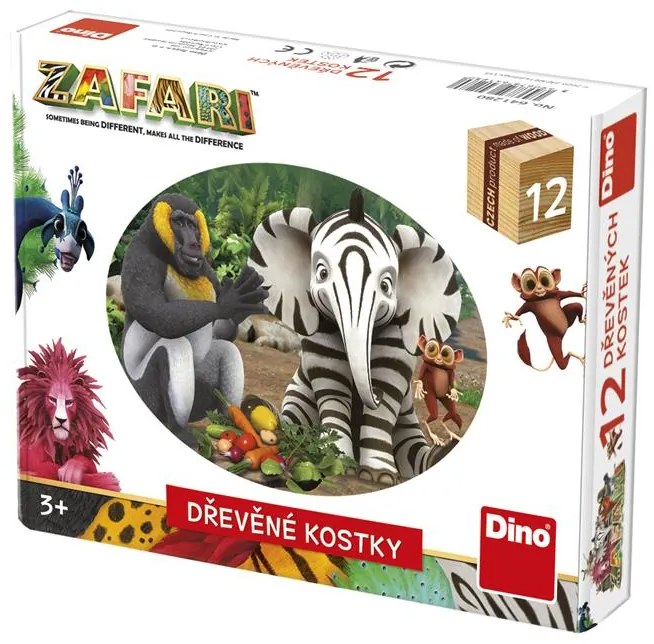 Dino Dřevěné kostky Zafari