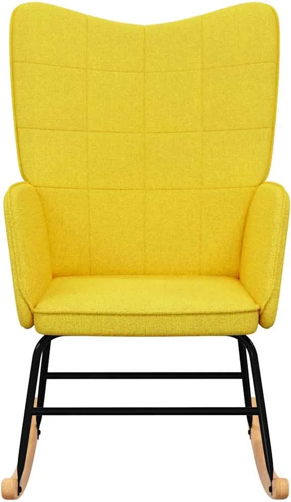 Houpací křeslo hořčicově žluté textil 328014
