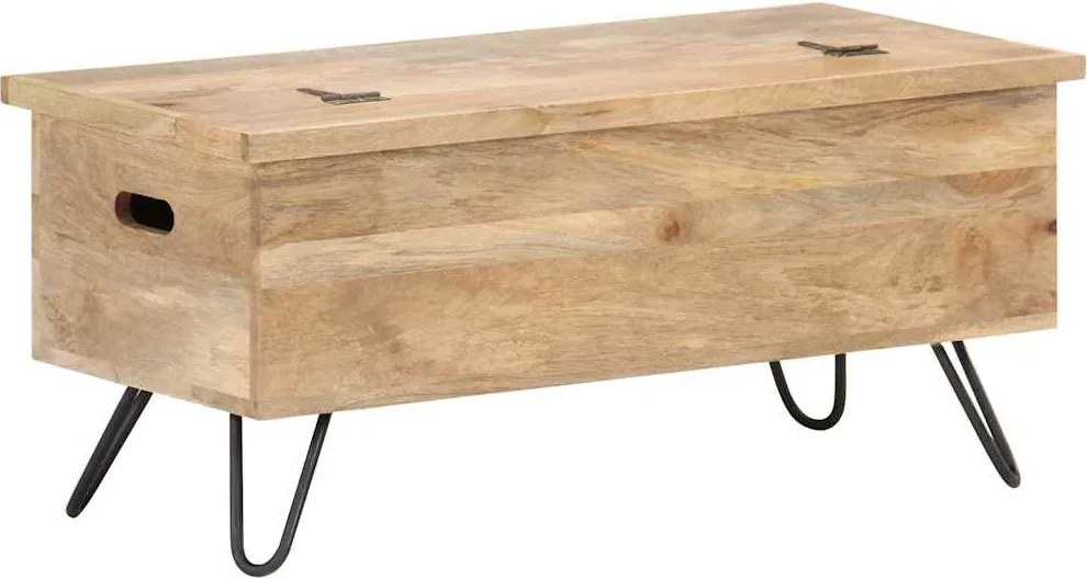 Úložná truhla 90 x 40 x 45 cm masivní mangovníkové dřevo 289635