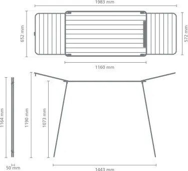 Bílý sušák na prádlo 22 m HangOn Too – Brabantia