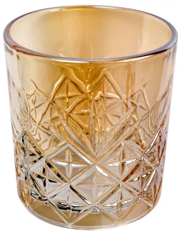 Žlutá sklenička s ornamenty – 320 ml