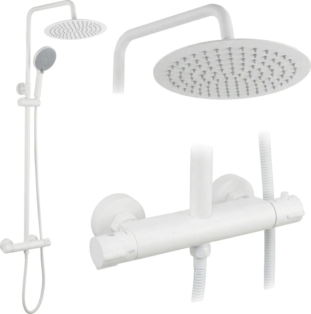 Rea Lungo, sprchový set s termostatem, bílá, REA-P6731