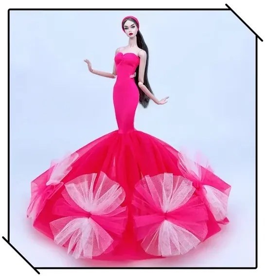 Princeznovské a svatební šatičky pro panenky Barbie (30 cm) Barva: 8b