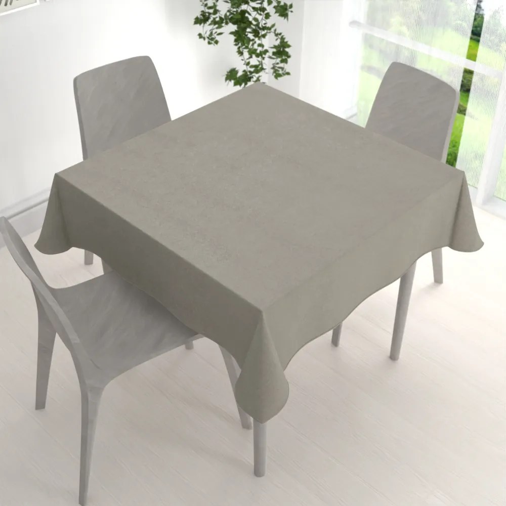 Biante Čtvercový ubrus/imitace broušené kůže Alcantara ALC-014 Světle šedý 100x100 cm