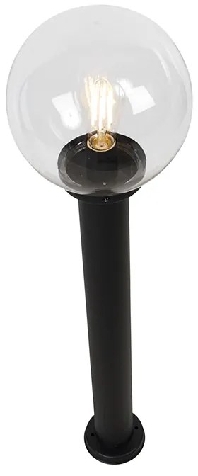 Venkovní sloupková lampa černá s čirou koulí 100 cm IP44 - Sfera