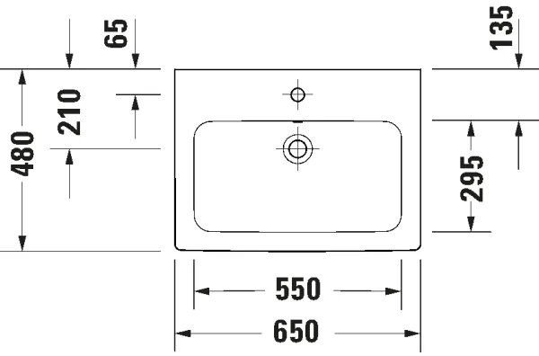 Duravit 23996500002 - Závěsné umyvadlo D-CODE 65x48 cm keramika/lesklá bílá