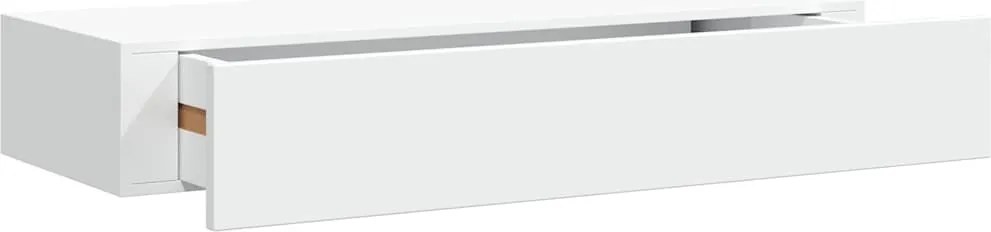 Nástěnné police se zásuvkou 2 ks bílé 60 x 23,5 x 10 cm MDF 330256