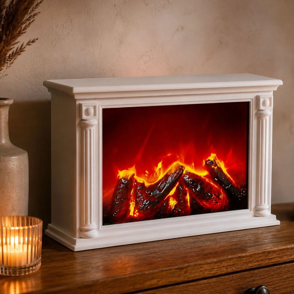 Dekorativní LED krb v klasickém stylu, 10 x 33 x 21 cm