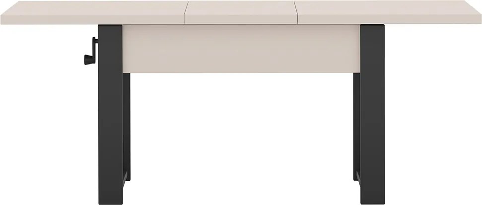 Rozkládací polohovací konferenční stolek HOGO 3v1 | 120-157x62,5-74,5x67 cm | síla horní desky 32 mm | kašmír/černé nohy