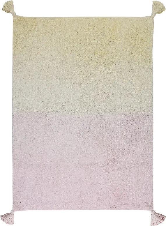 Hans Home | Bio koberec kusový, ručně tkaný Ombré Vanilla - Soft Pink
