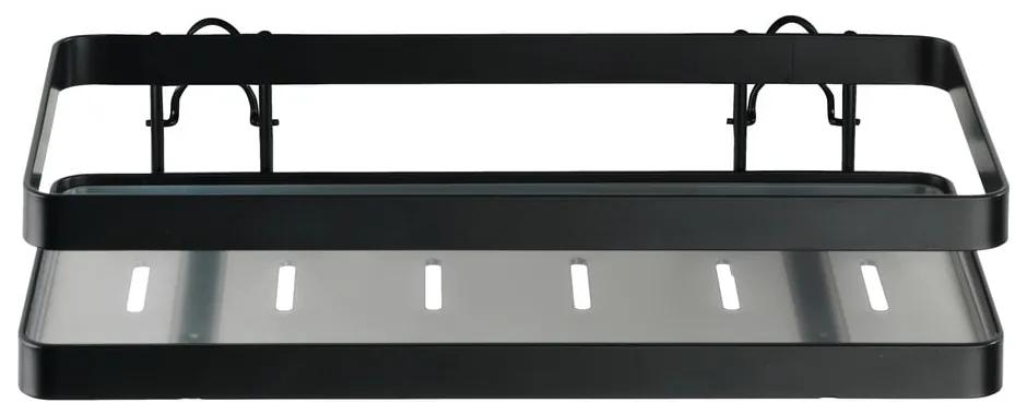 Černá nástěnná police do kuchyně Wenko Turbo-Loc® Gala, šířka 25 cm