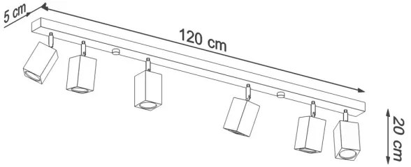 Sollux SL.1039 - Bodové svítidlo KEKE 6xGU10/40W/230V dub