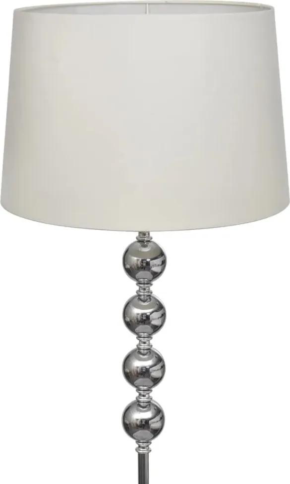 vidaXL Stojací lampa s vysokým stojanem se 4 ozdobnými kuličkami, [240904] Barva: Bílá