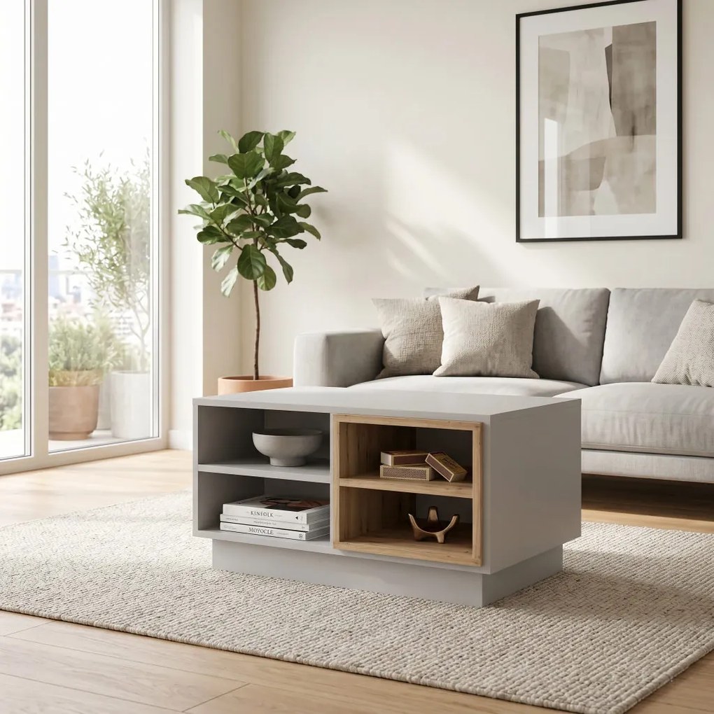 IDZ Konferenční stolek GREY 06, 120 cm Bílá/Dub Artisan