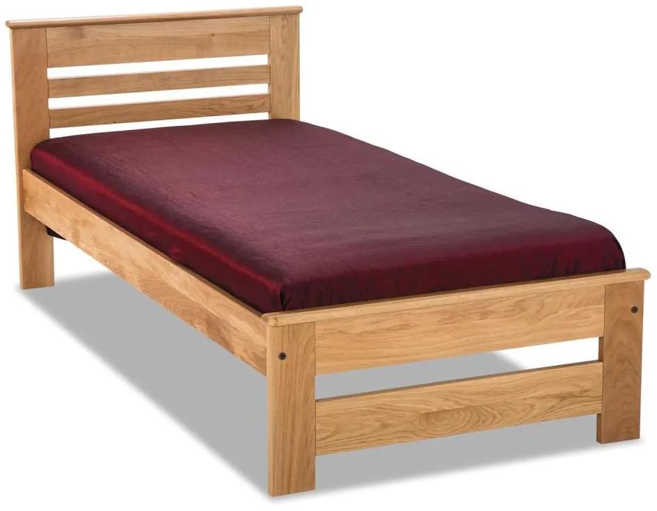 Krajča Jednolůžková postel z masivu Monika 90 x 220 cm Povrchová úprava: Brandy, Druh dřeva: Dub