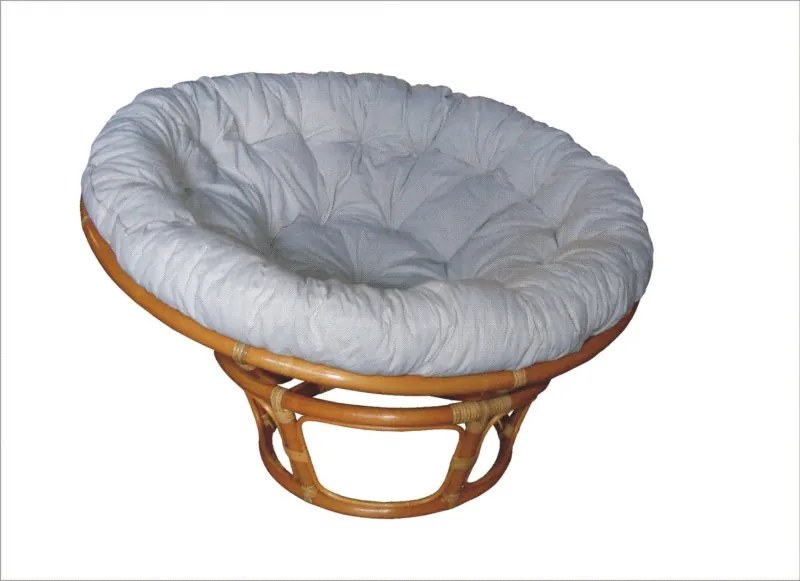 Axin Trading Ratanový papasan 110 cm medový s polstrem Polstr: Bílý