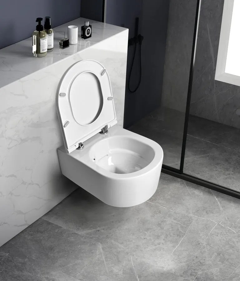 Isvea Sistema A závěsná WC mísa 36 x 53,5 cm Rimless keramika bílá 10SL02001