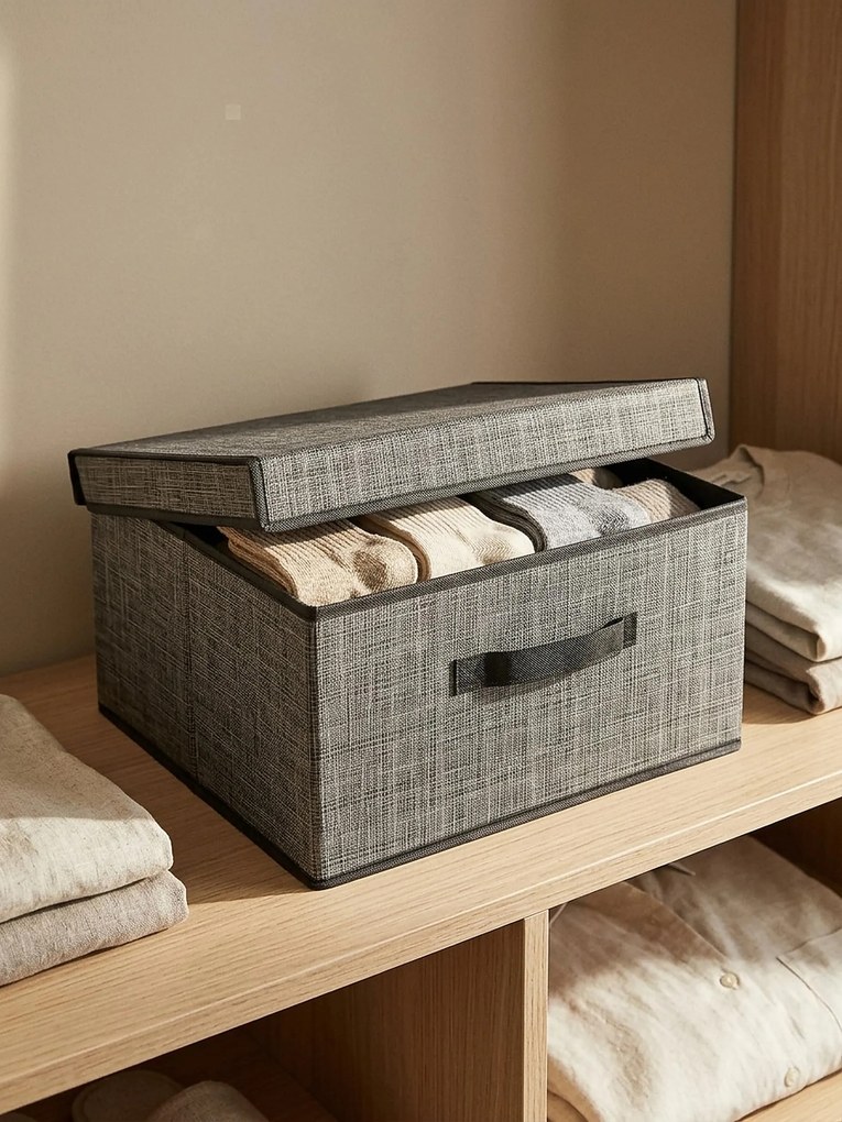 Sinsay - Skládací úložný box s rukojetí a víkem - šedá
