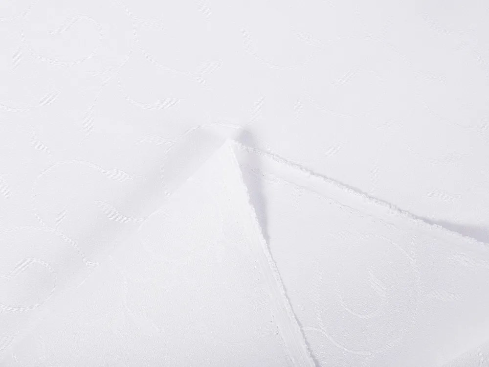 Biante Dekorační závěs TF-011 Pnoucí lístky - studená bílá 150x140 cm