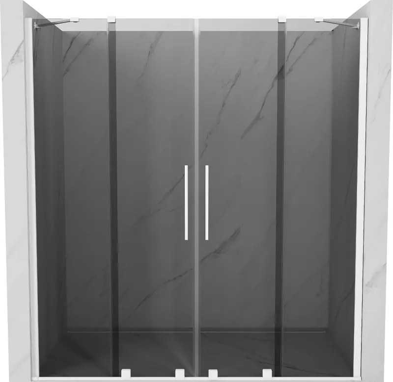 Mexen Velar Duo, posuvné sprchové dveře do otvoru 170 cm, 8mm šedé sklo, bílá matná, 871-170-000-42-20