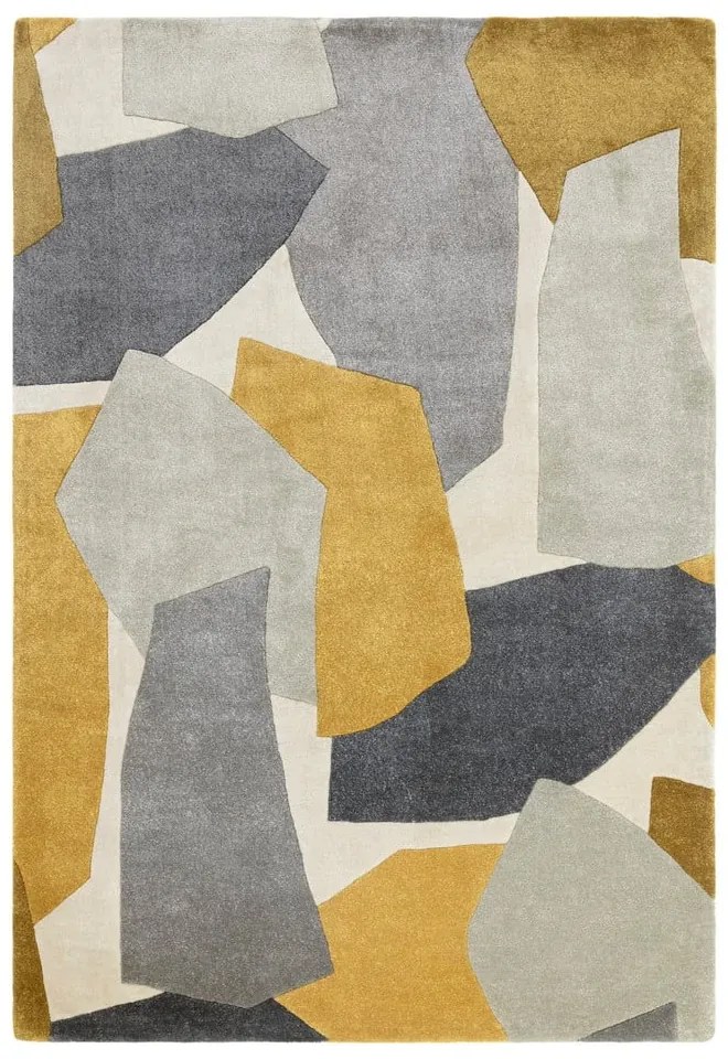Ručně tkaný koberec z recyklovaných vláken v okrově žluté a šedé barvě 200x290 cm Romy – Asiatic Carpets