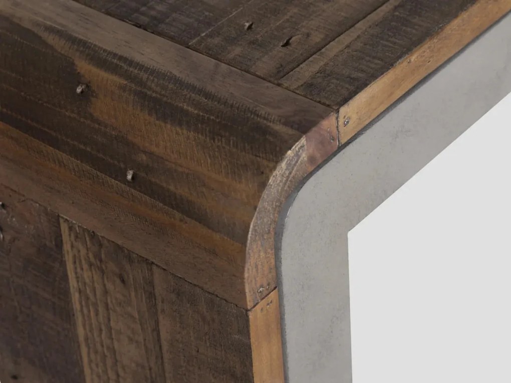 furniture-nabytek.cz - Masivní koupelnová zrcadlová skříňka Dingora z recyklované borovice, lakovaná, přírodní / šedá – 67×20×55 cm
