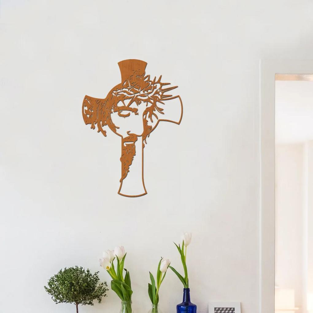 dřevo života Dřevěný kříž s ježíšem na zeď Rozměry (cm): 20x27, Barevný vzor: Světlý dub