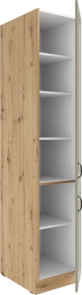 STILO ac | vysoká skříňka 40 DK-210 2F potravinová s policemi | 40 cm | UNI dvířka | artisan/světle šedá