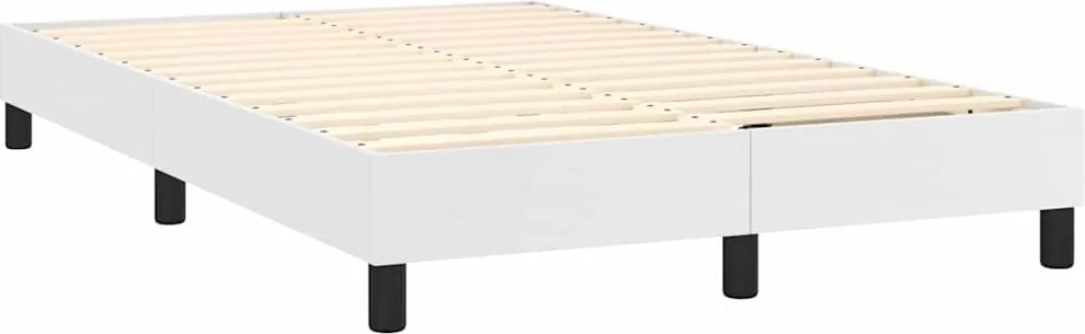 Box spring postel s matrací a LED bílá 120x200 cm umělá kůže 3134154