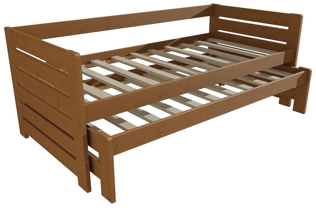 Vomaks Dětská postel s výsuvnou přistýlkou DPV 011 Rozměr: 80 x 180 cm, Barva: bezbarvý lak