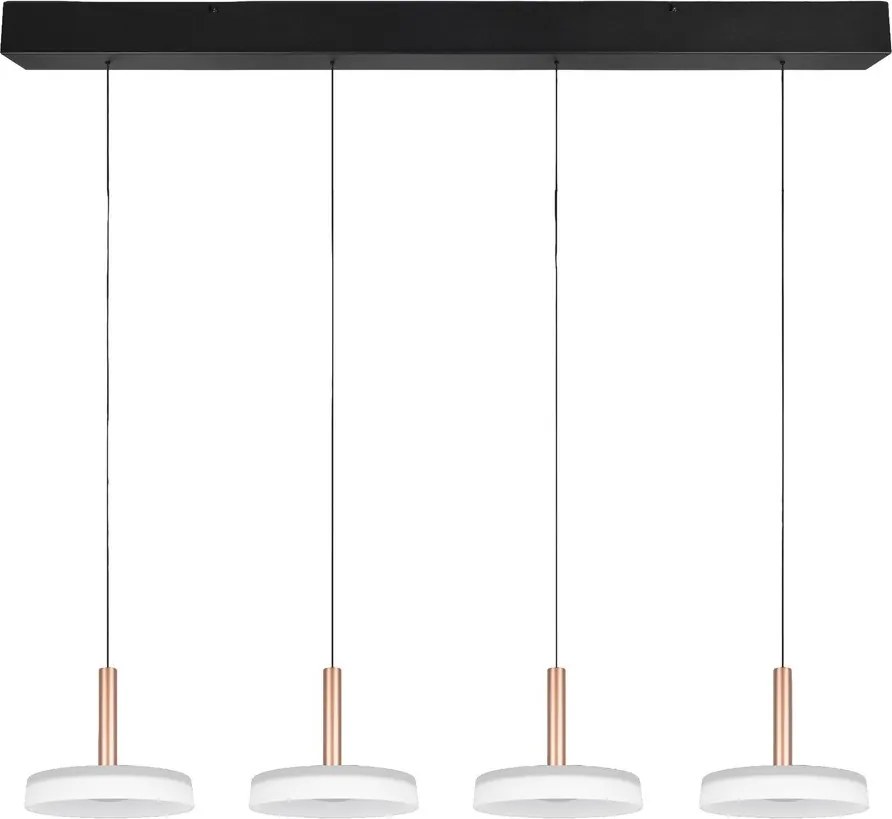 LED stmívatelné závěsné svítidlo v černobílo-zlaté barvě se skleněným stínidlem Celeste – Trio