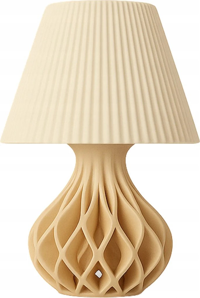 Lampa Karu Desert Tan, plisované stínidlo, Led E27