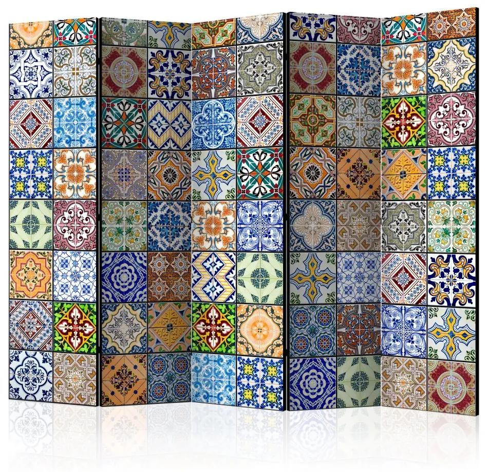Paraván Colorful Mosaic Dekorhome 225x172 cm (5-dílný)