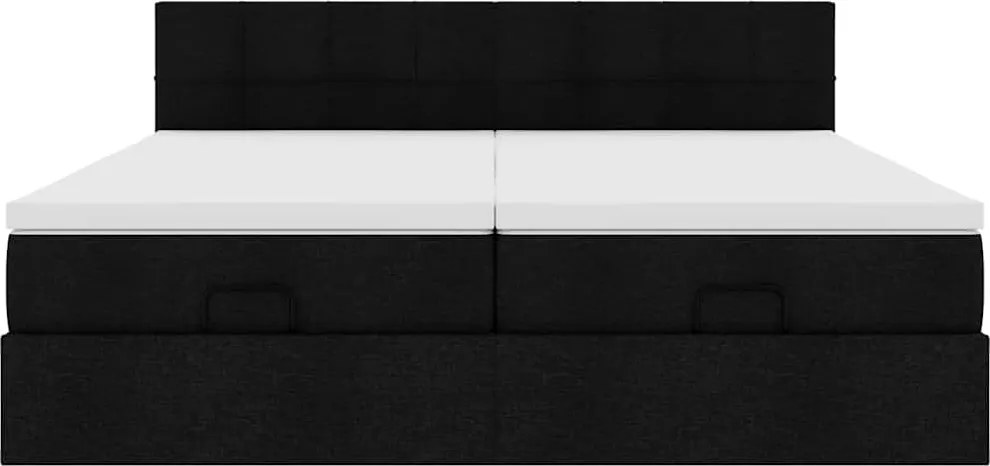 Osmanský rám postele s matrací černý 200x200cm textil 3312003