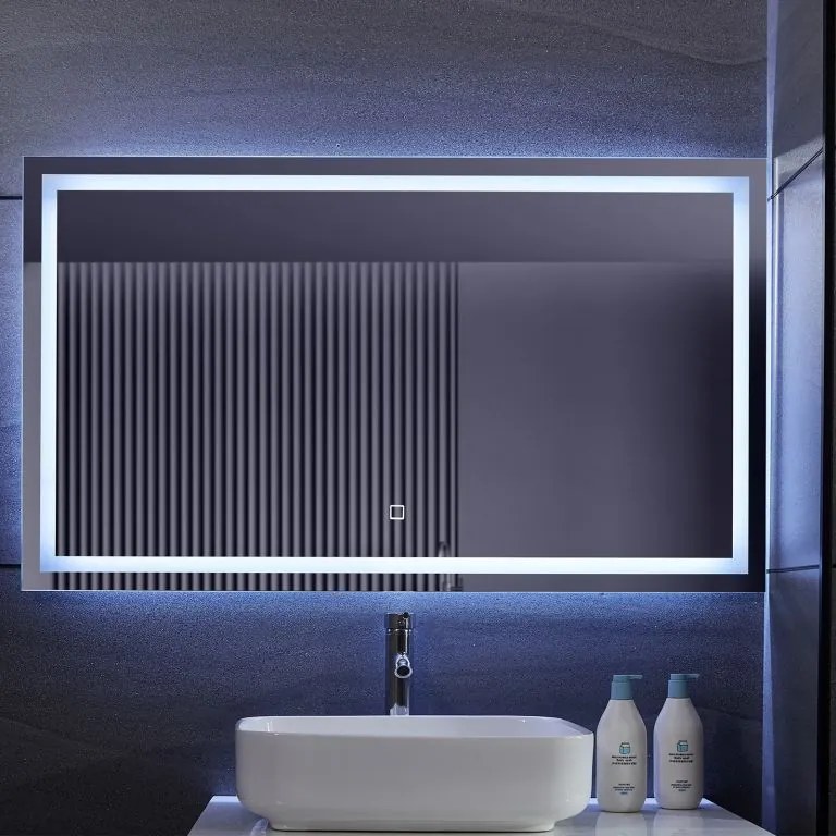 Aquamarin Koupelnové zrcadlo s LED osvětlením, 120 x 70 cm