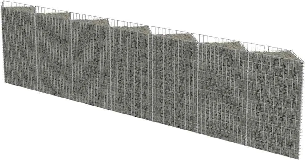 Gabionová zeď z pozinkované oceli 450 x 30 x 100 cm 143571