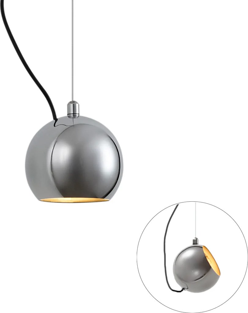 Designové závěsné svítidlo chromové pro 1-fázový kolejnicový systém - Slimline Sara