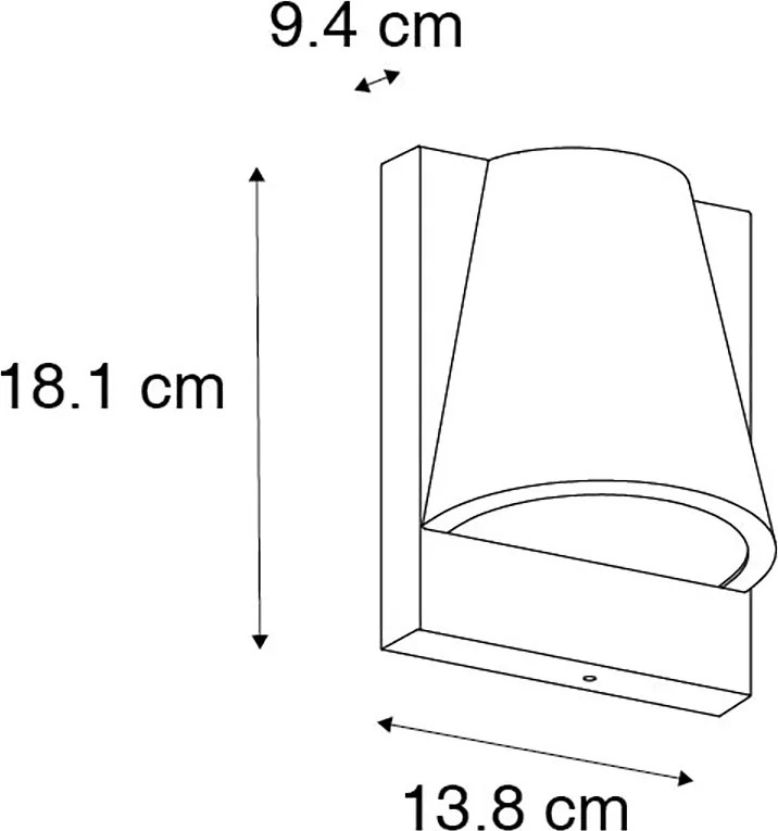 Chytré venkovní nástěnné svítidlo černé IP44 včetně WiFi GU10 - Femke