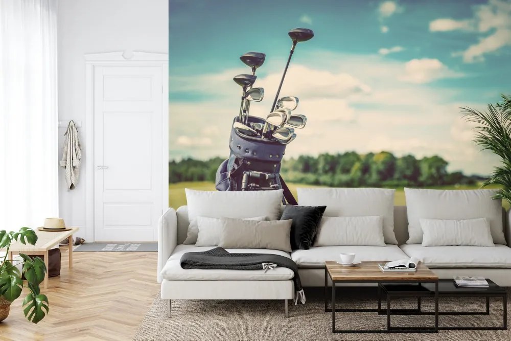 Fototapeta Golf Bag Na Poli Pozadí Hladký vinyl 405x270