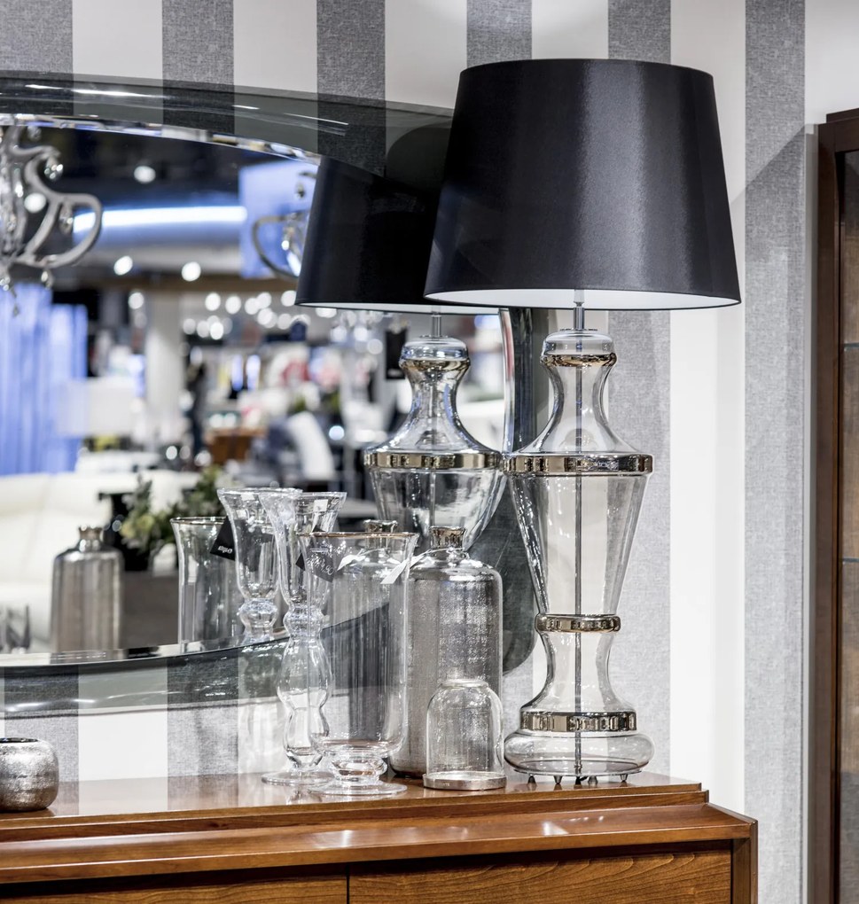 Stolní lampy 4Concepts Luxusní stolní lampa ze skla ROMA Platinum