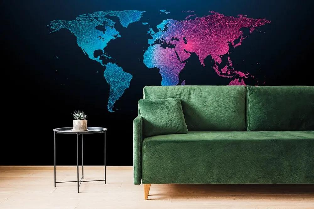 Tapeta noční mapa světa - 150x100 cm