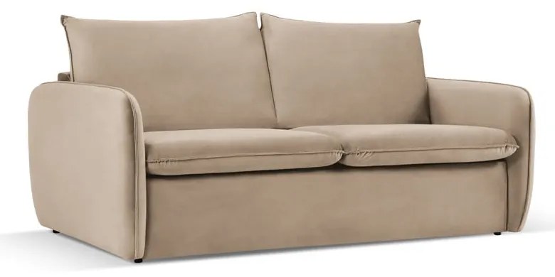 Béžová sametová rozkládací pohovka 194 cm Vienna – Cosmopolitan Design