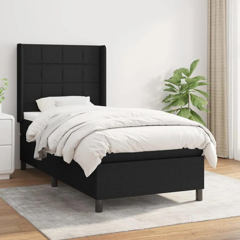 vidaXL Box spring postel s matrací 100 x 200 cm textil [3131413] Barva: Tmavě šedá