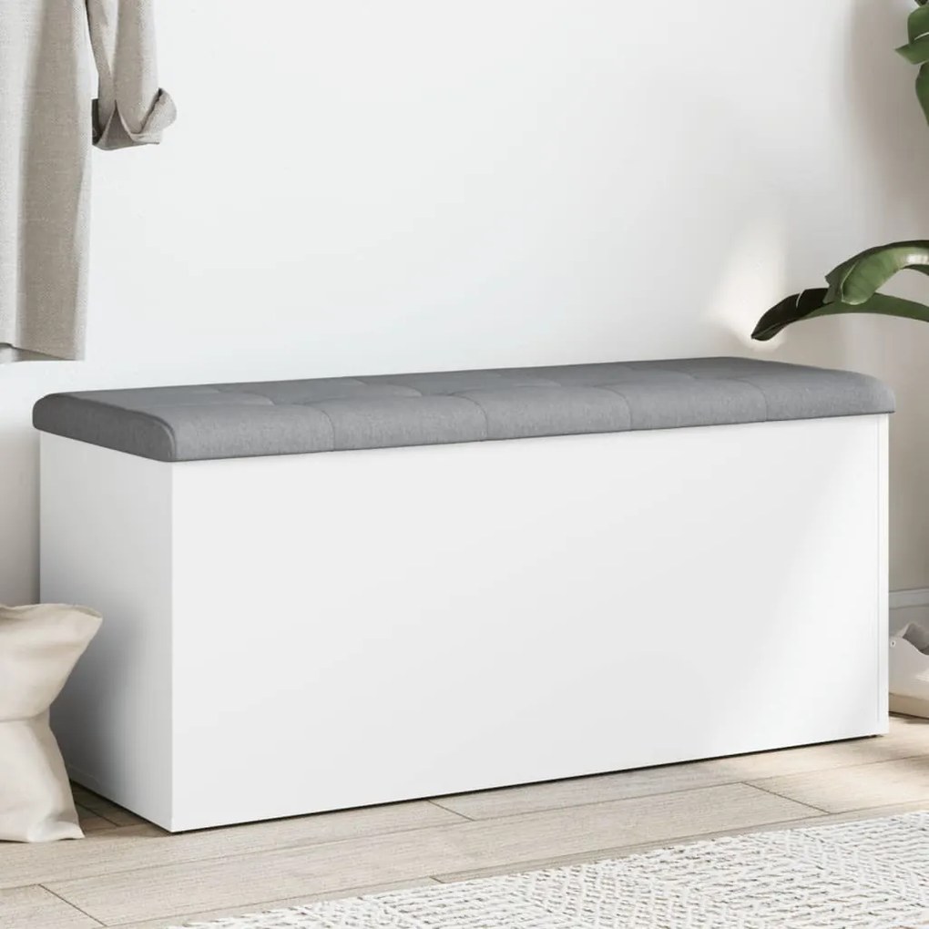 vidaXL Úložná lavice 102 x 42 x 45 cm kompozitní dřevo [835055] Barva: Bílá