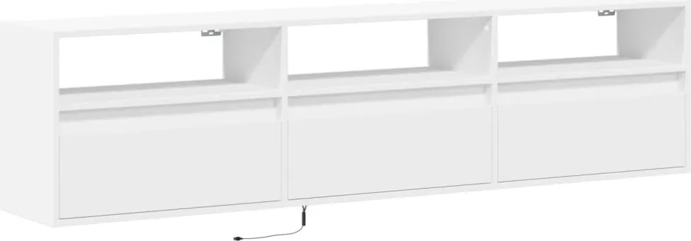 Nástěnná TV skříňka s LED bílá 180 x 31 x 45 cm 3307940